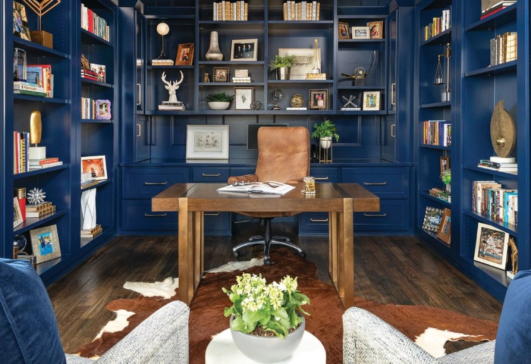 Bold Blue Design: Transforming a Study with Style