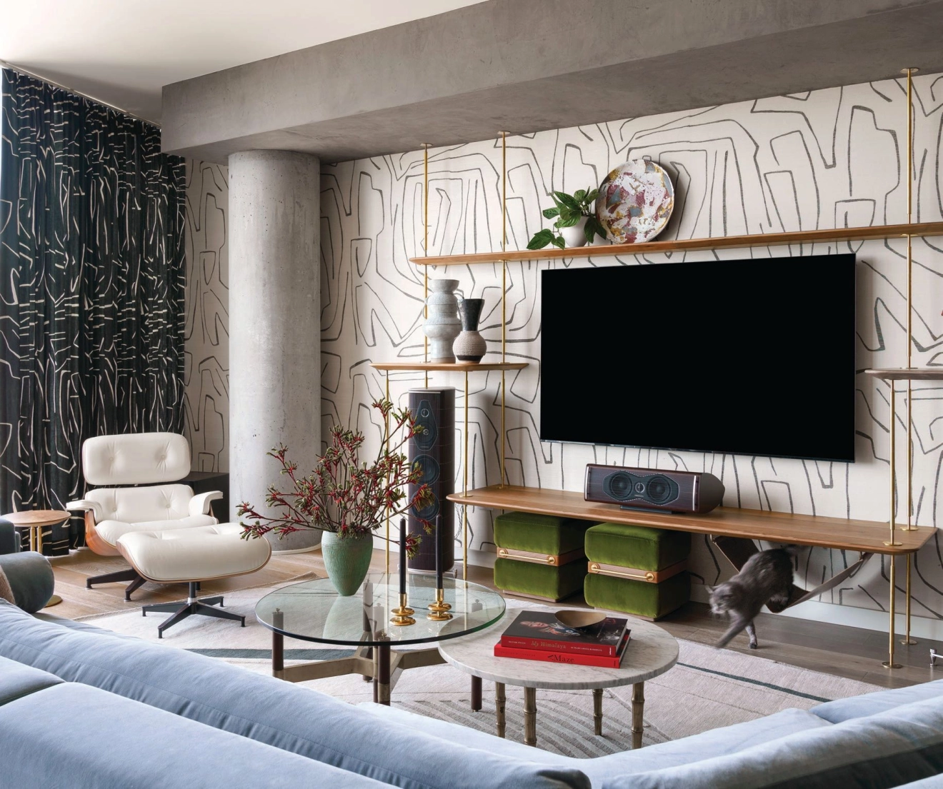 Posh Penthouse Redesign: Colorful Elegance in Austin
