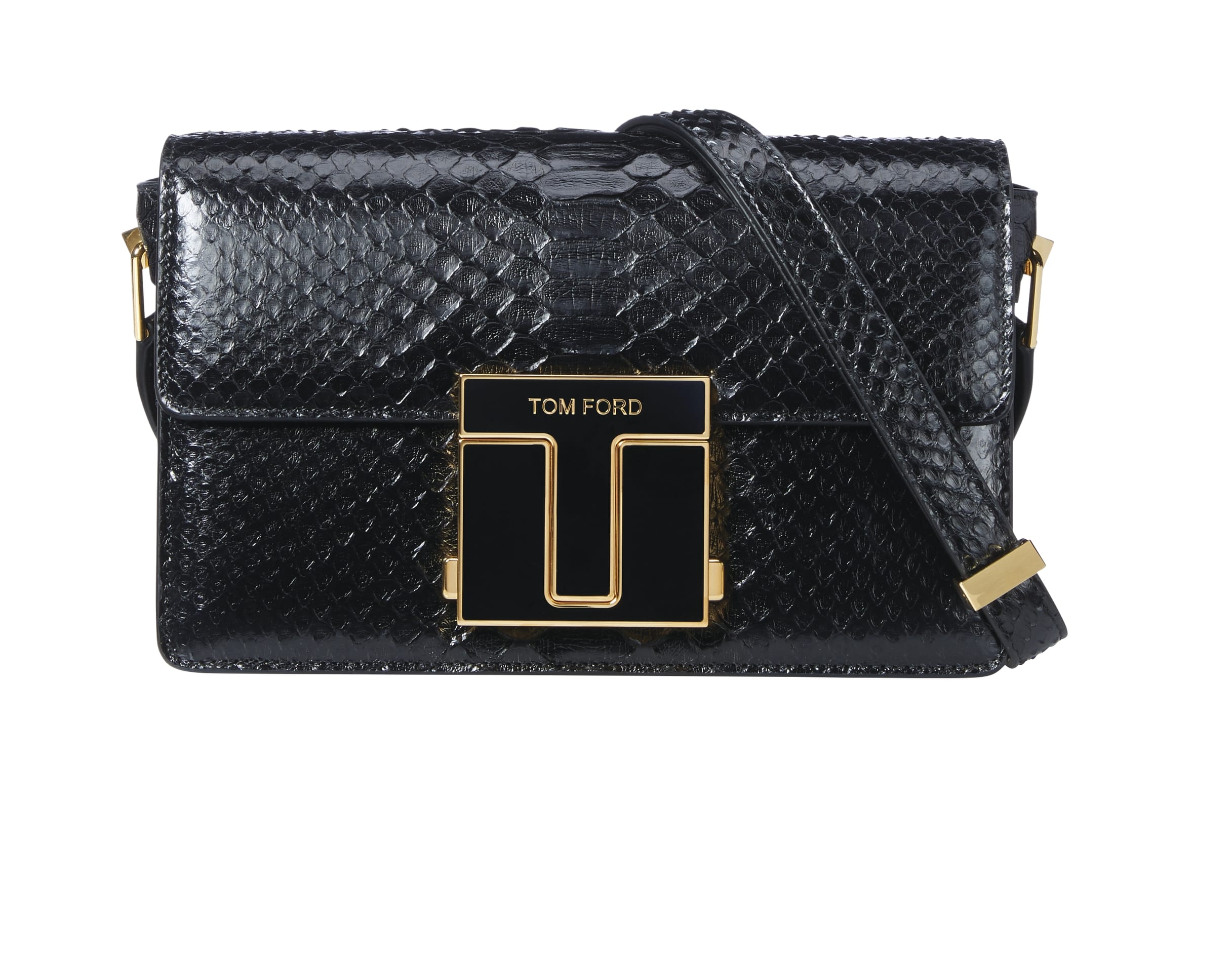 Tom Ford 001 Medium Black Python Bag: Stylish & Versatile