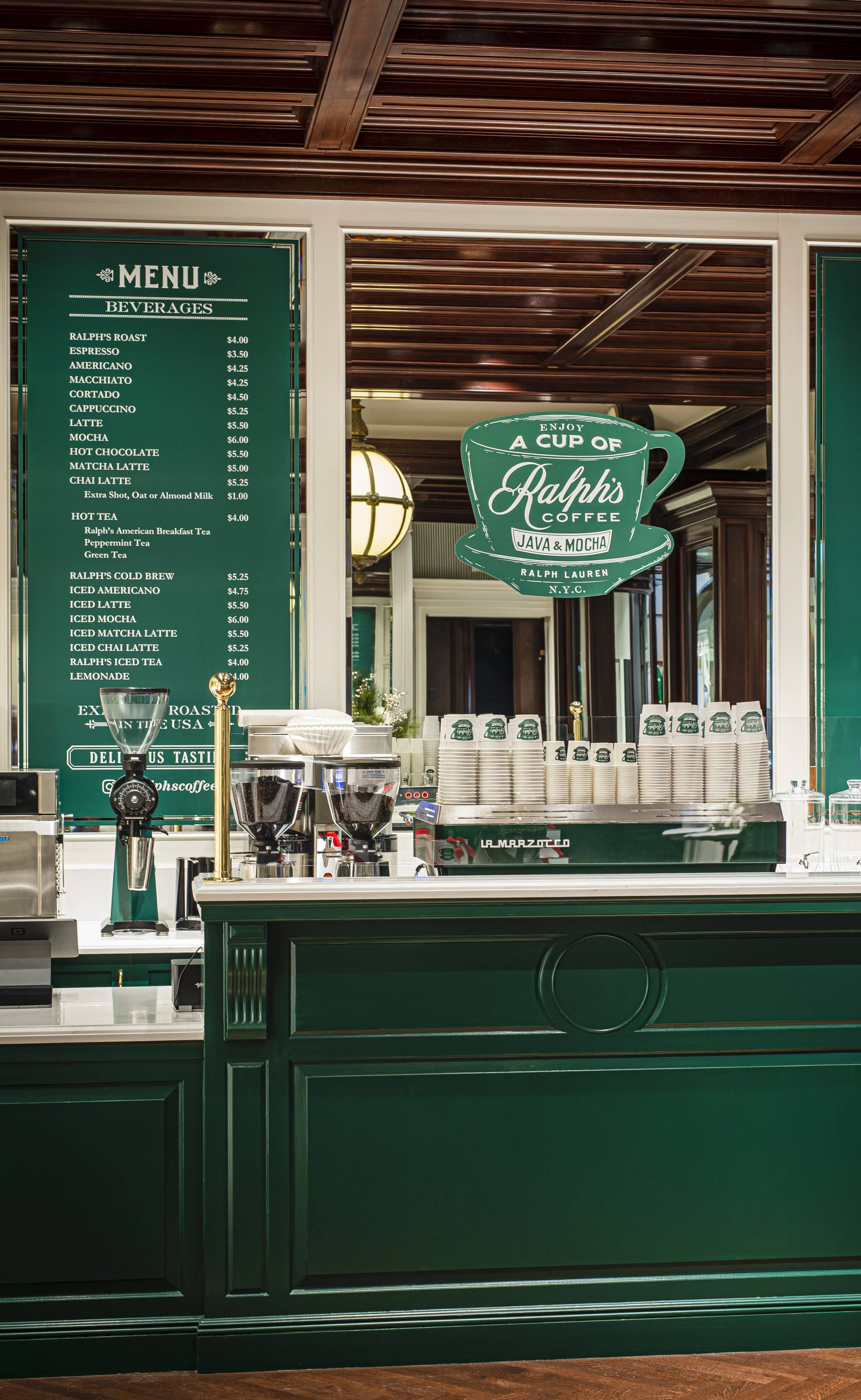 Ralph Lauren's Chic Coffee Shop Opens on Michigan Avenue