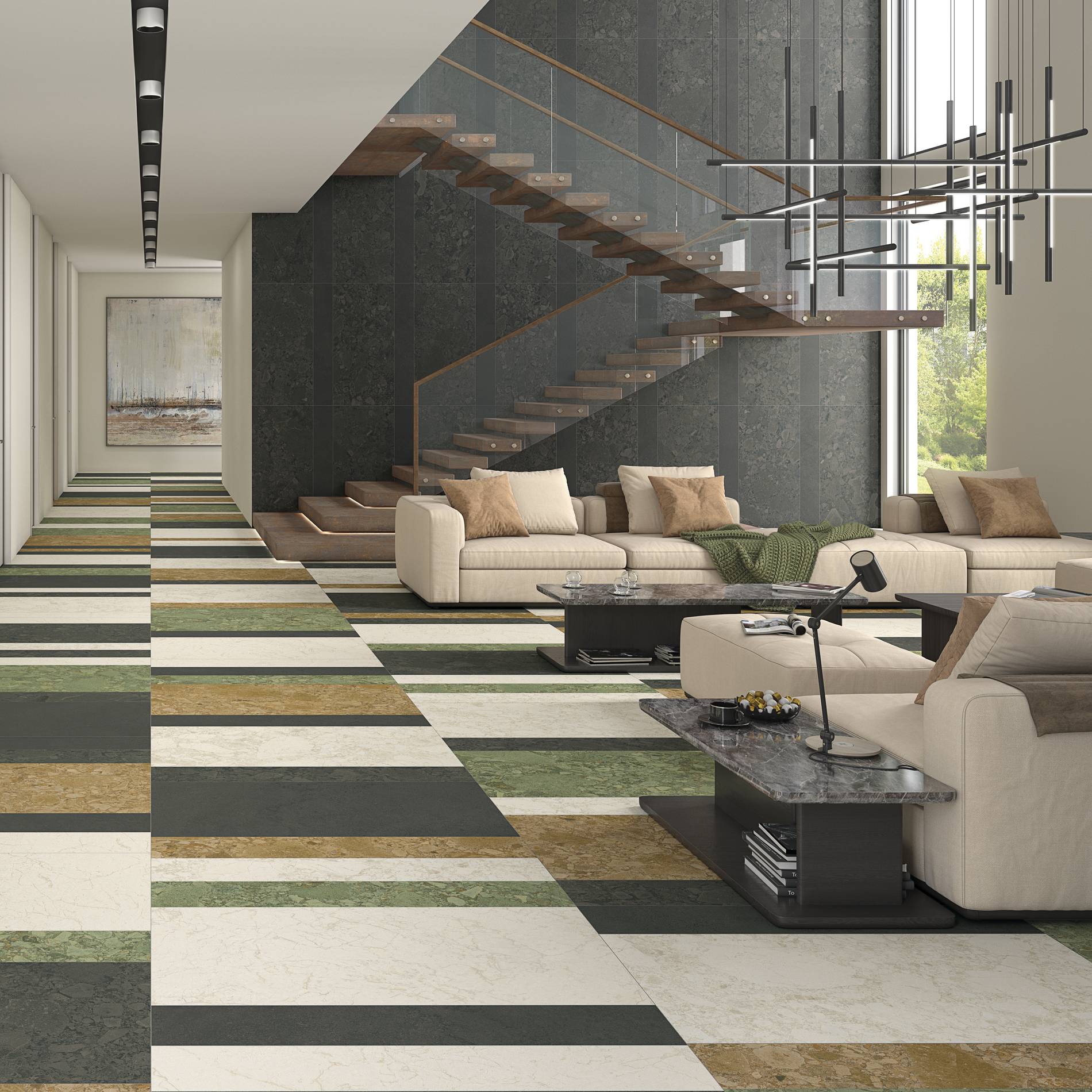 Park Avenue Collection: Modern Checkered Tiles