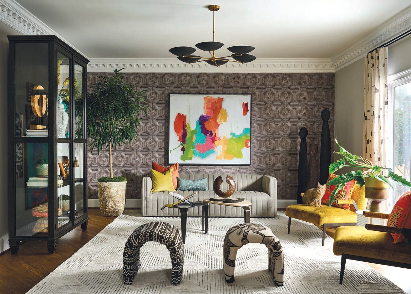 Revitalizing a Tudor Home with Bold Colors and Art