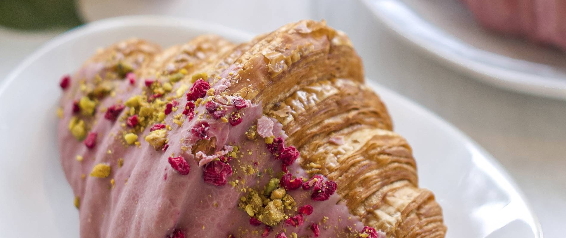 Raspberry Pistachio Croissant for Breast Cancer Awareness